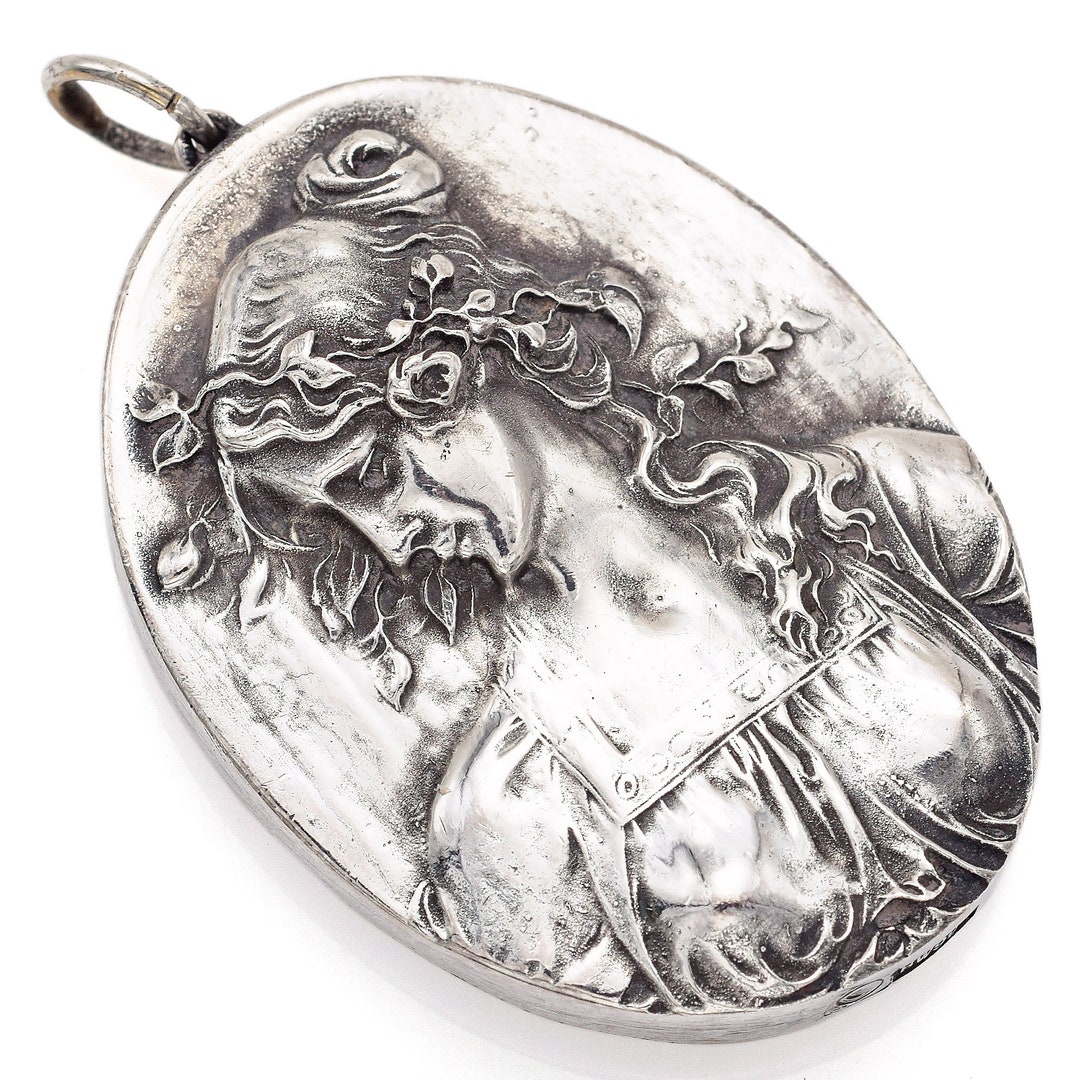 Vintage Henryk Winograd HW 999 Fine Silver Repoussé Woman Primavera ...