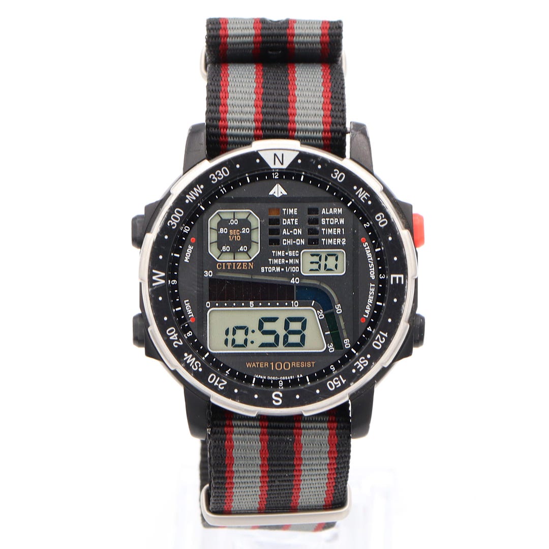 Vintage Citizen Windsurfer D060 Digital Chronograph Men's Quartz Watch ...