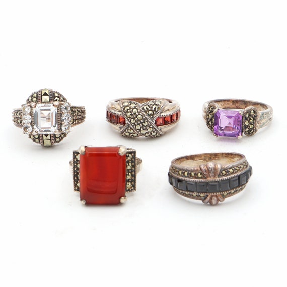 Lot of 5 Vintage Judith Jack Sterling Silver Multi-St… - Gem