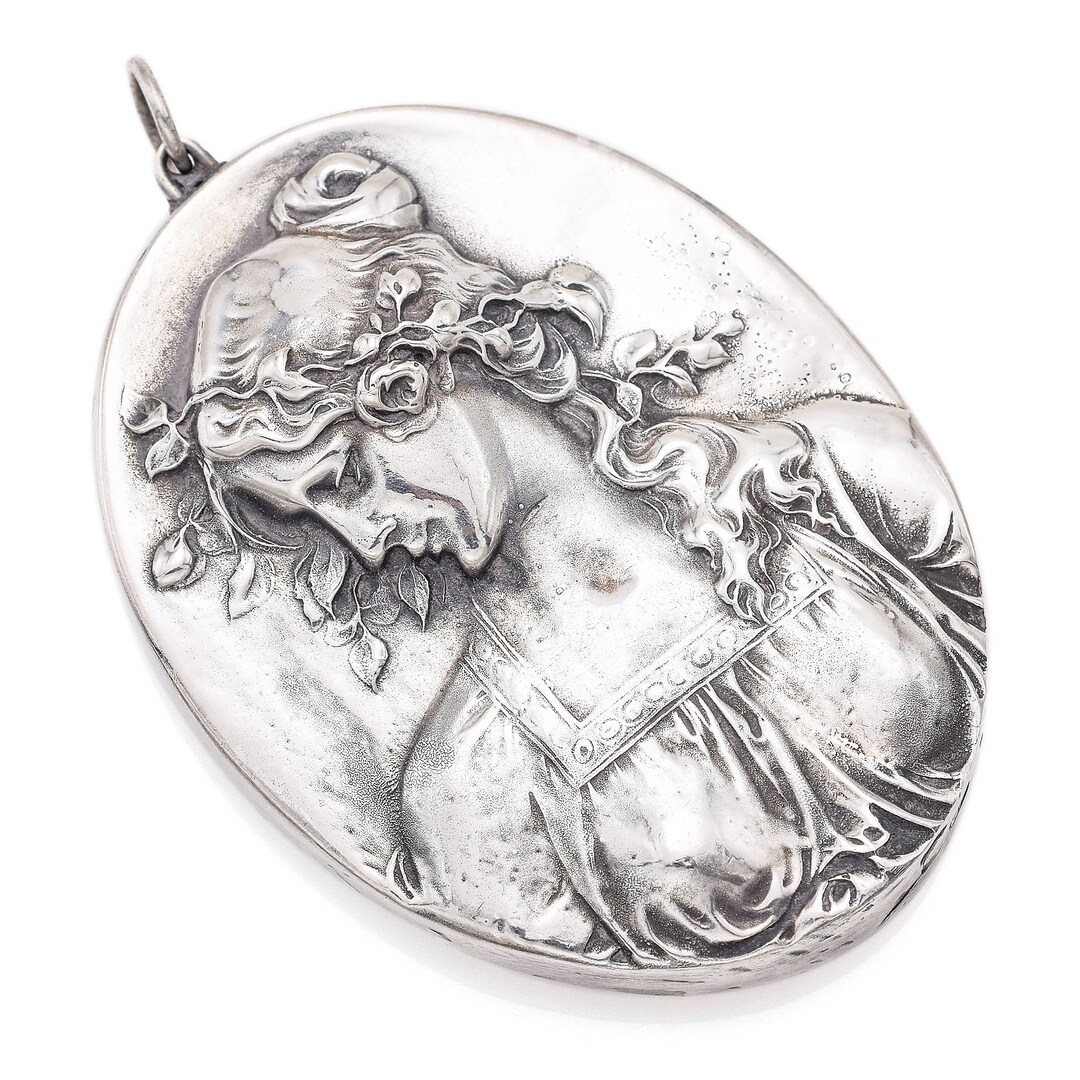 Vintage Henryk Winograd HW 999 Fine Silver Repoussé Woman Primavera ...
