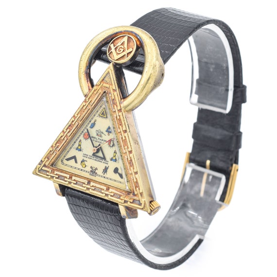Vintage Waltham 17 Jewels Masonic Triangle Hand Wind … - Gem
