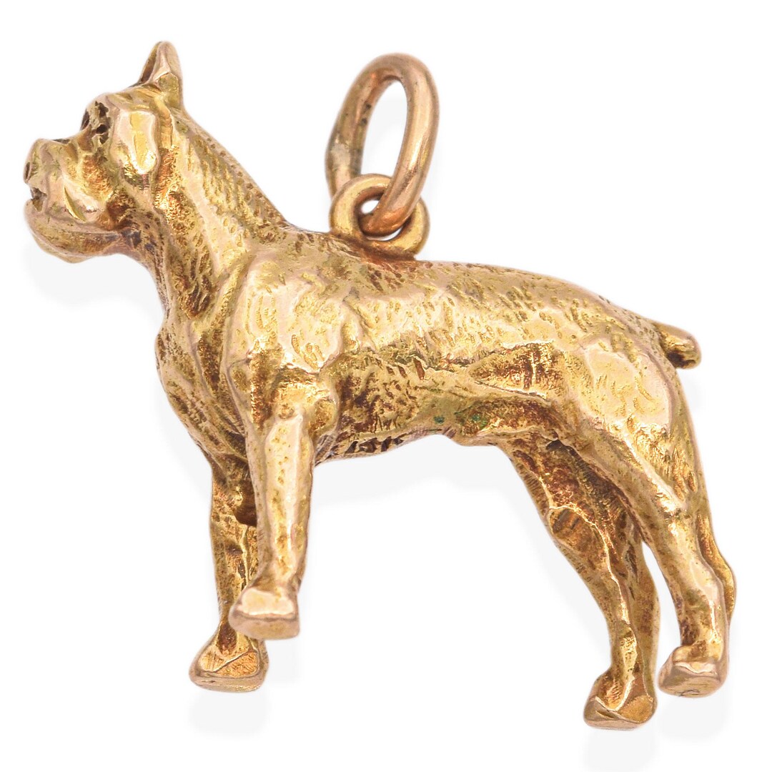 Vintage 14k Yellow Gold Boxer Dog Charm - Etsy