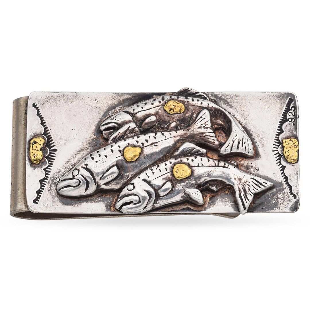 Vintage Sterling Silver Trout Fish Money Clip - Etsy