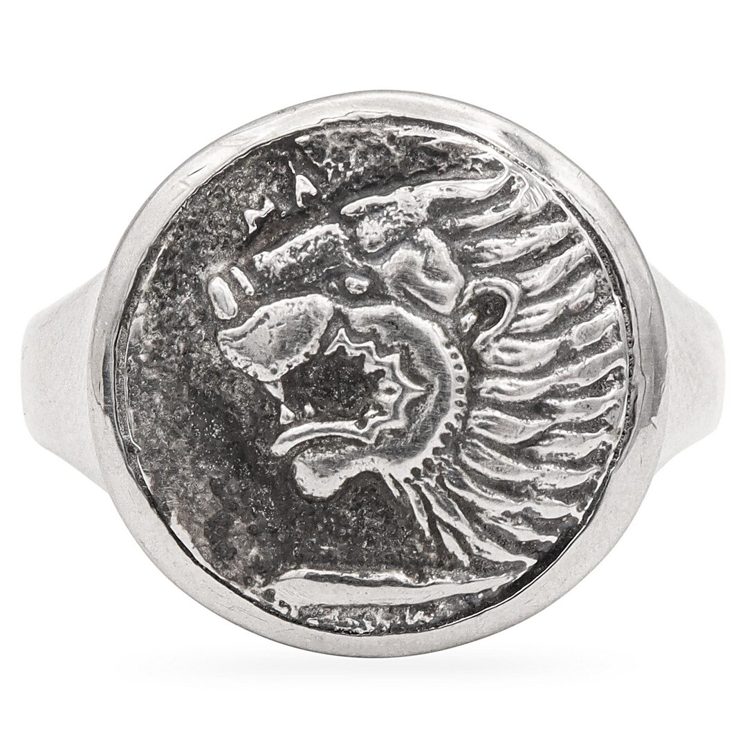 David Yurman Sterling Silver Petrvs Lion Coin Signet Ring - Etsy