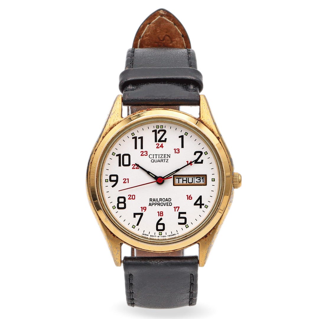 Vintage Citizen Railroad Approved 1100-T38499 Men's Quartz Day Date ...