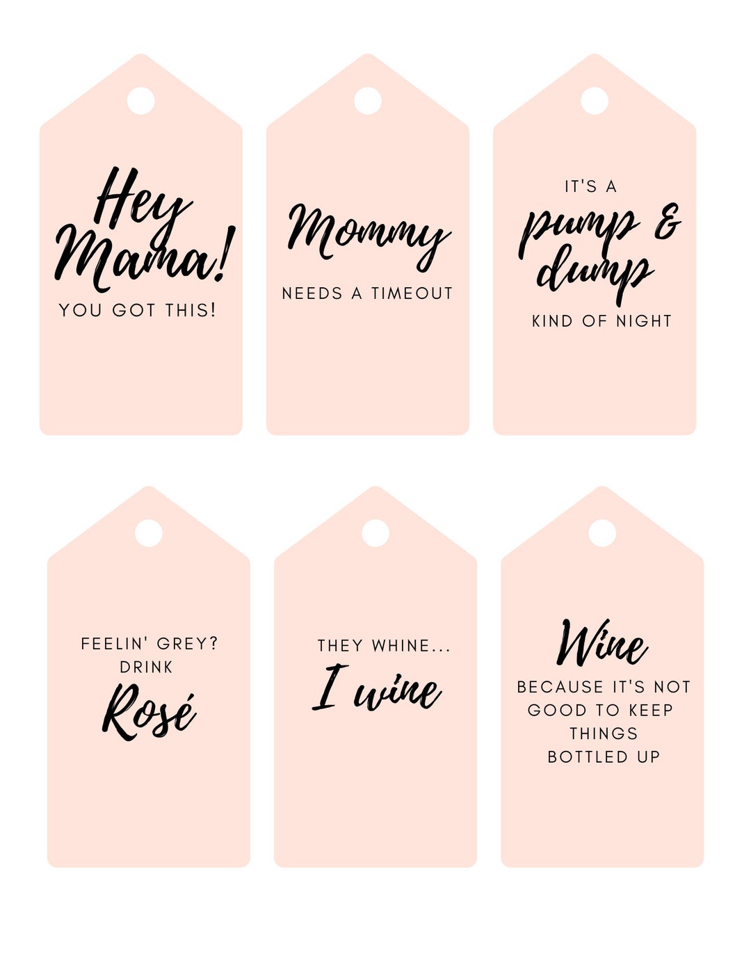 Printable Wine Tags to Celebrate Mom Life Motherhood Gift - Etsy