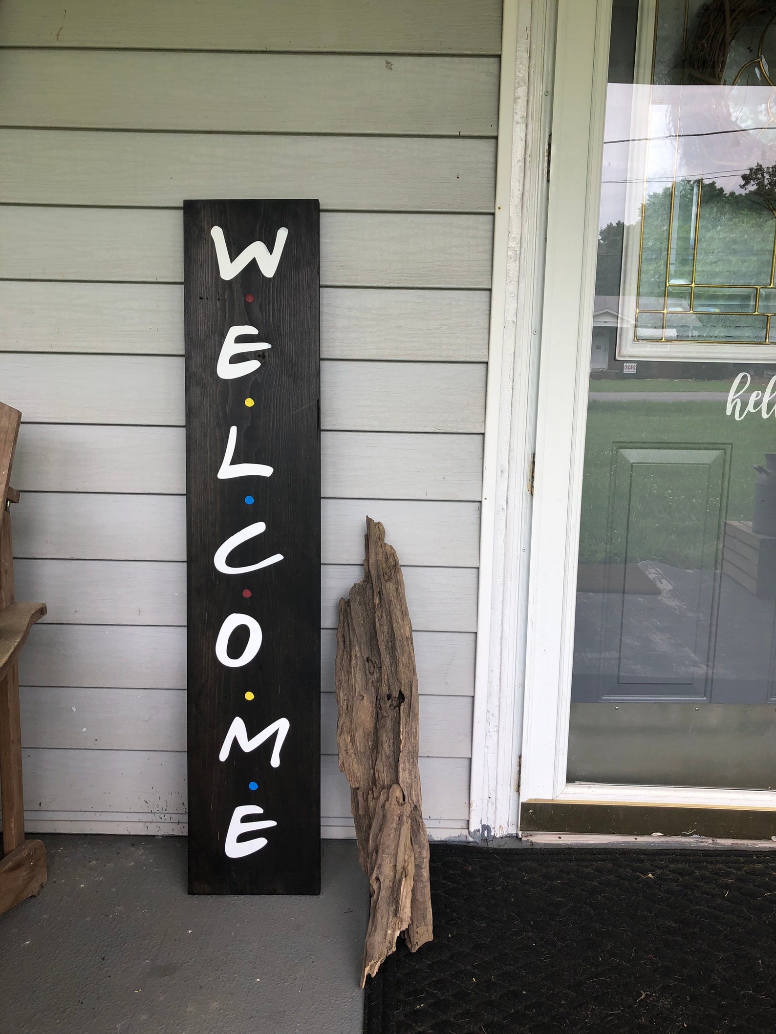 Friends Welcome Sign Stained Welcome Sign Porch Sign Front - Etsy