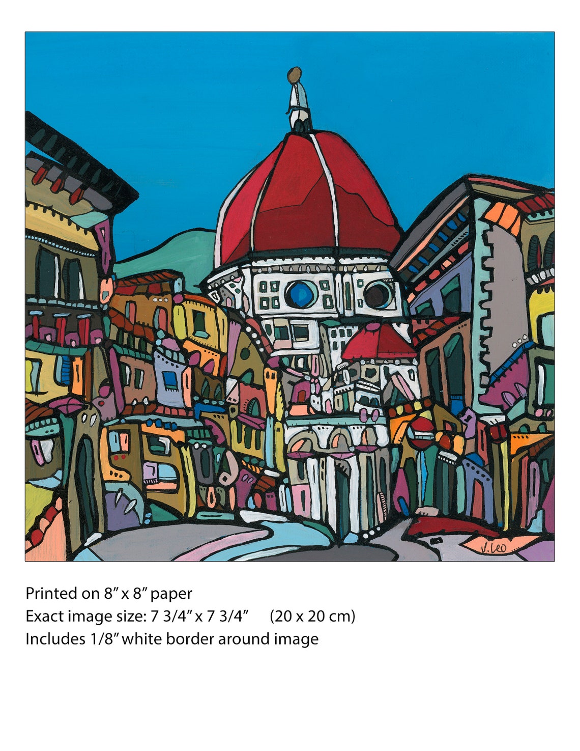 Florence Art PRINT, Italy Travel Art. Florence Artwork. Italian Piazza ...