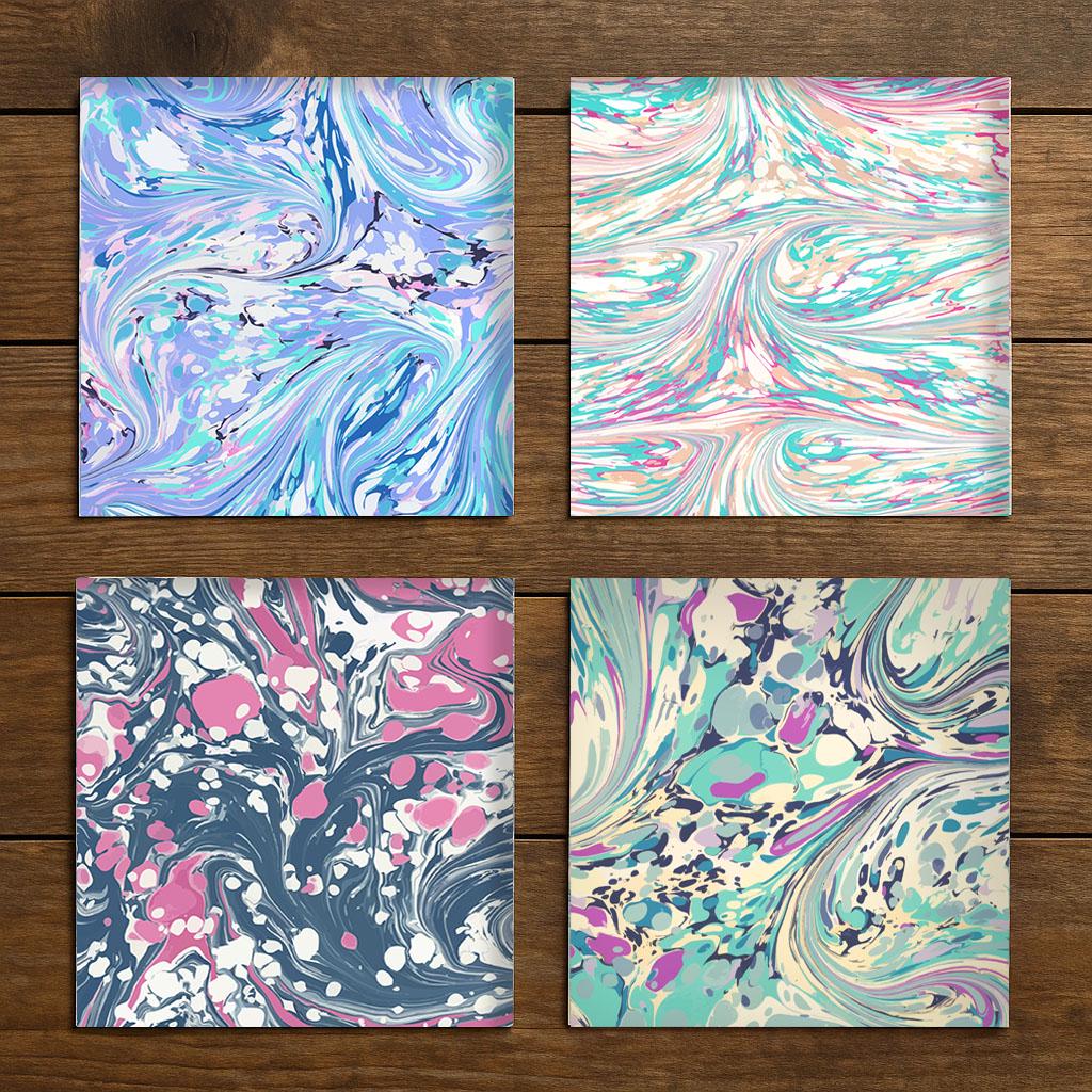 Winter Blues Marbled Paper | Scrapbooking Texture (digital Download) - Etsy