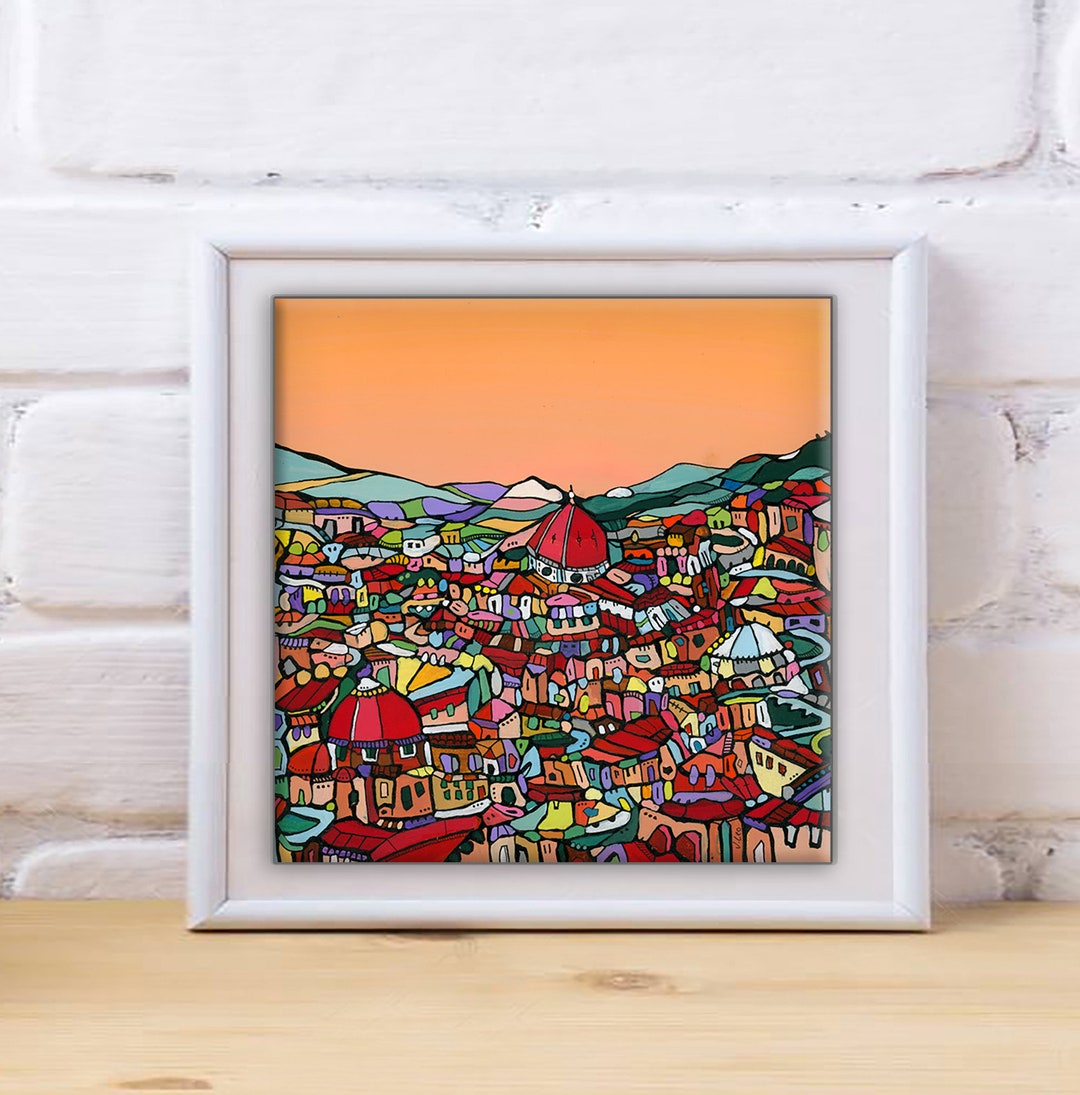 Florence Landscape Print Tuscan Sunset Artwork Firenze - Etsy