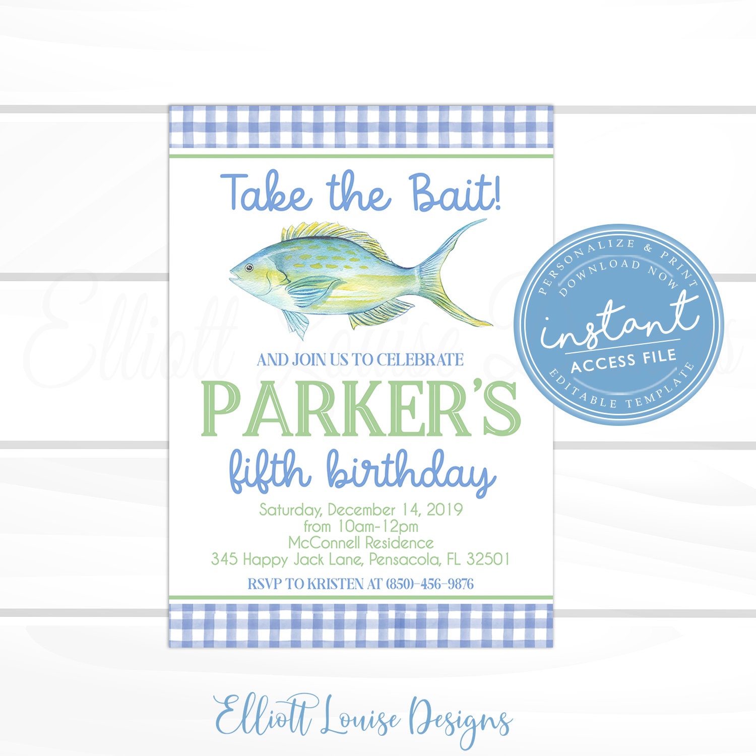 Blank Fishing Invitation Printable