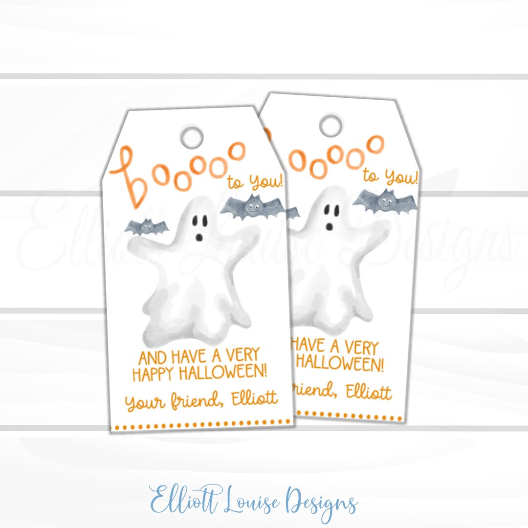 EDITABLE Halloween Favor Tag, Halloween Boo to You Ghost Favor Tag ...