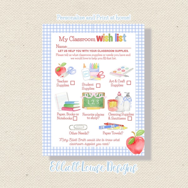 Teacher Wish List - Etsy
