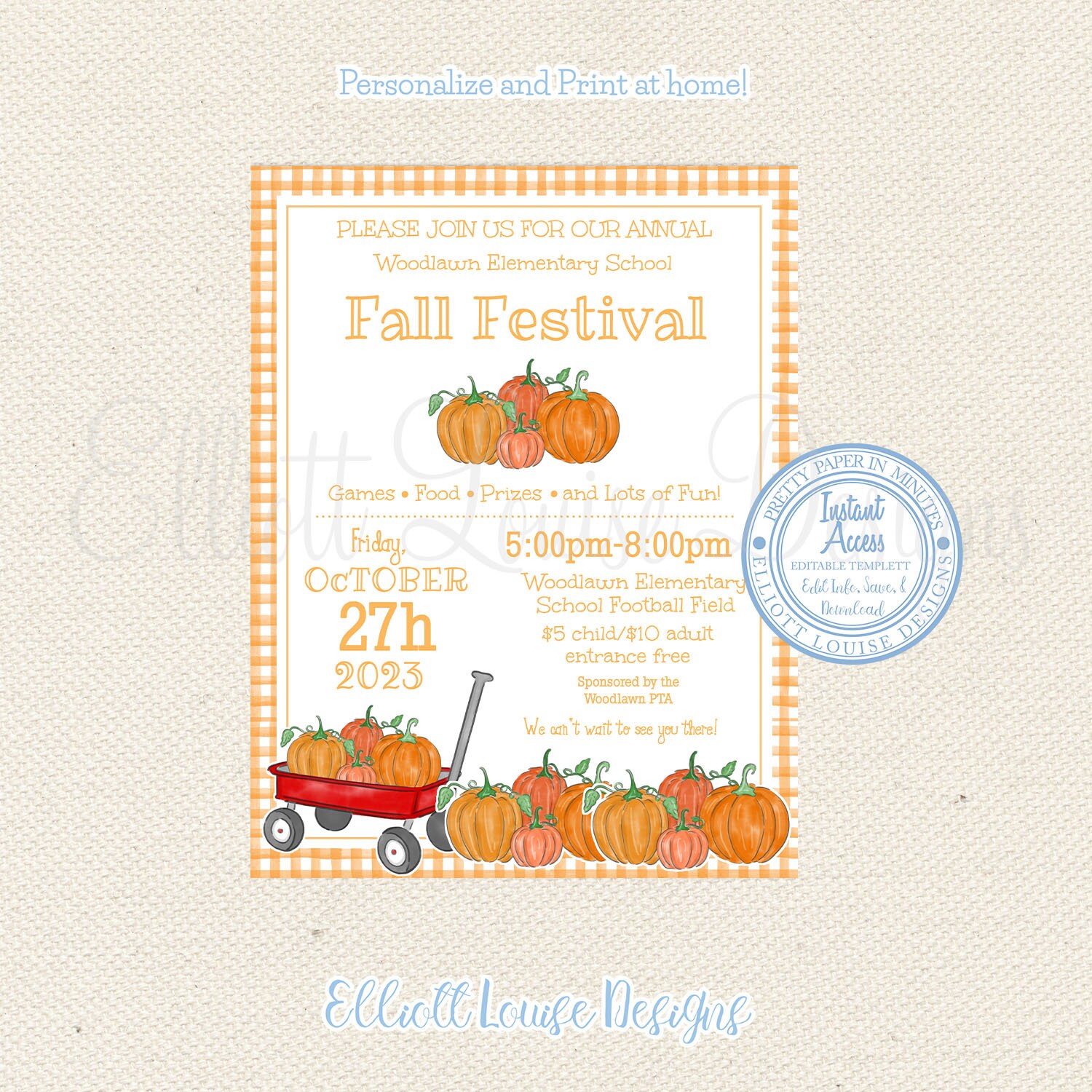 EDITABLE School Fall Festival Flyer School Festival Sign - Etsy