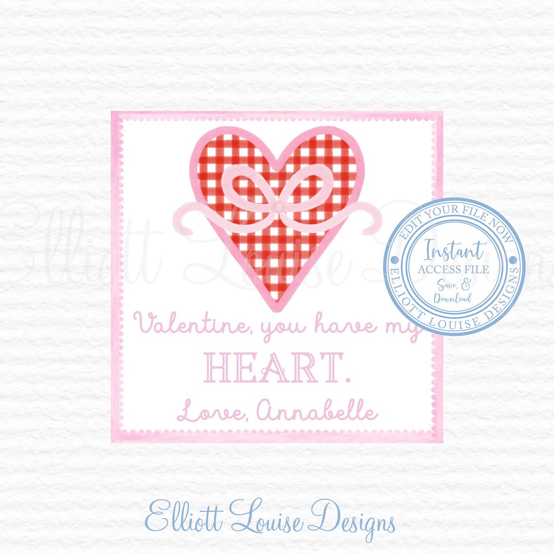 Valentines Day Card, Editable Valentines Day Card, Watercolor ...