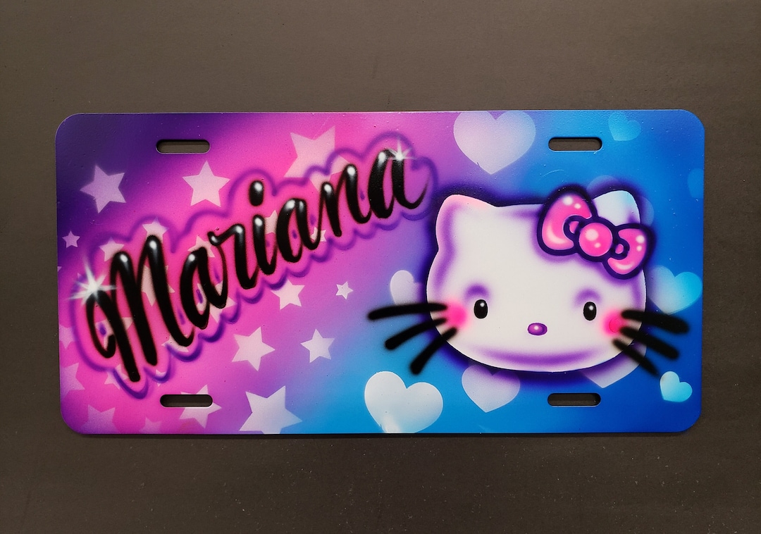 Kitty Airbrushed Car Tag / License Plate / Customized / - Etsy