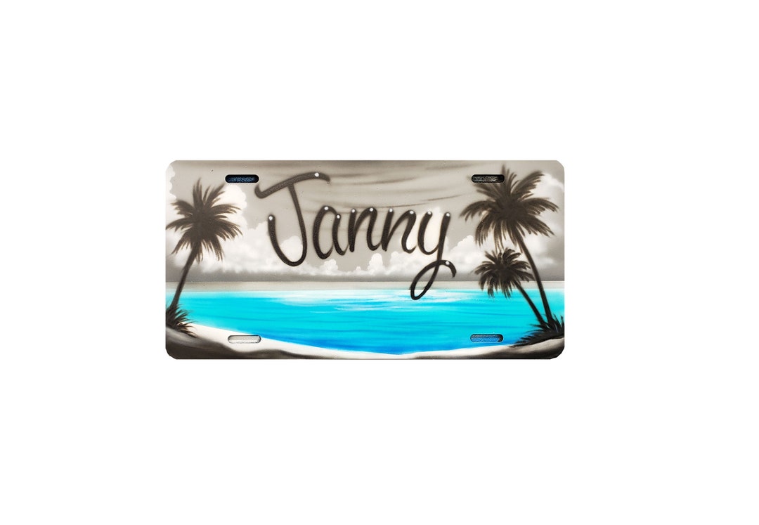 Beach Scene Theme / Airbrushed License Plate / Customized / Add Your ...