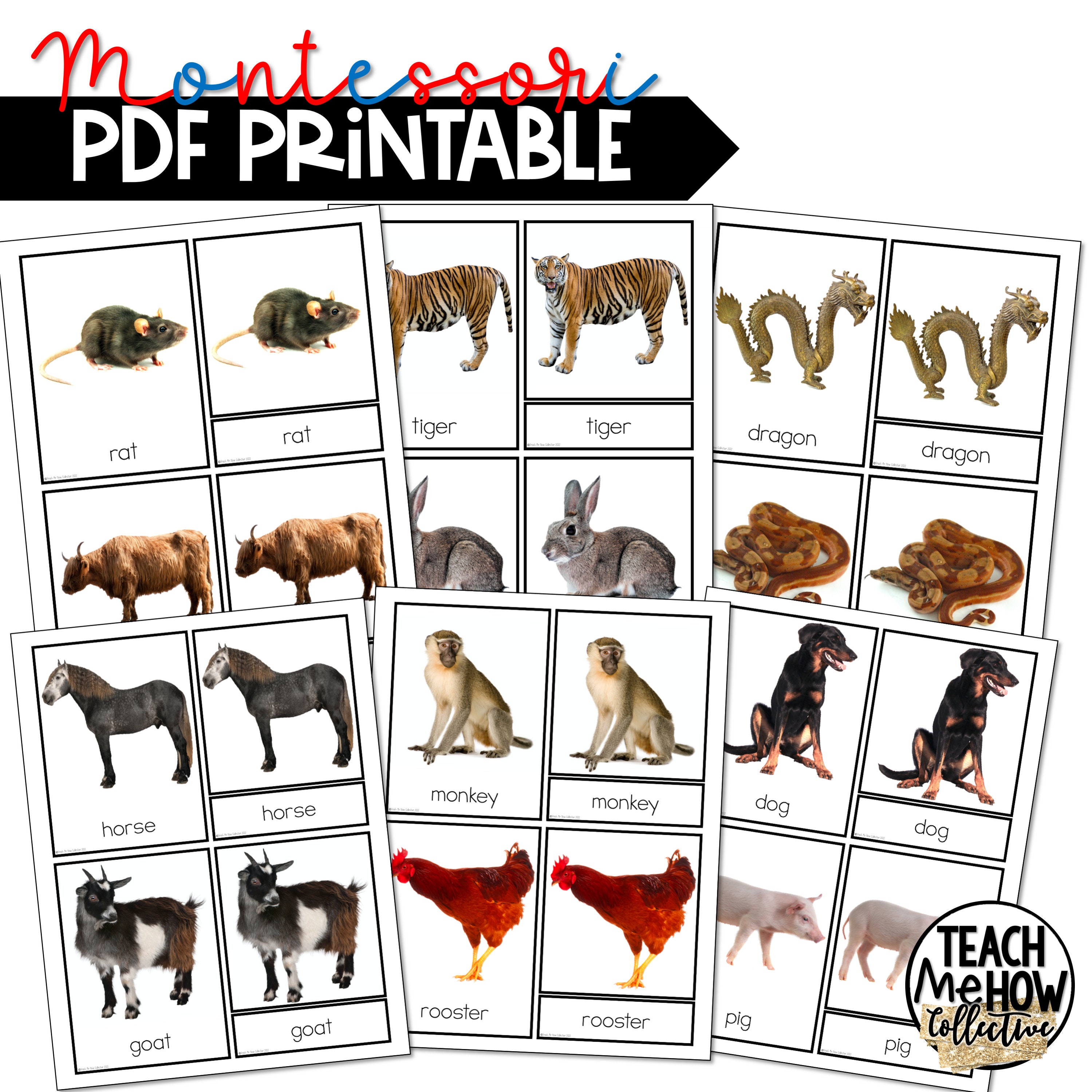 CHINESE ZODIAC ANIMALS, Holiday Photo Flashcards, Chinese/lunar New ...