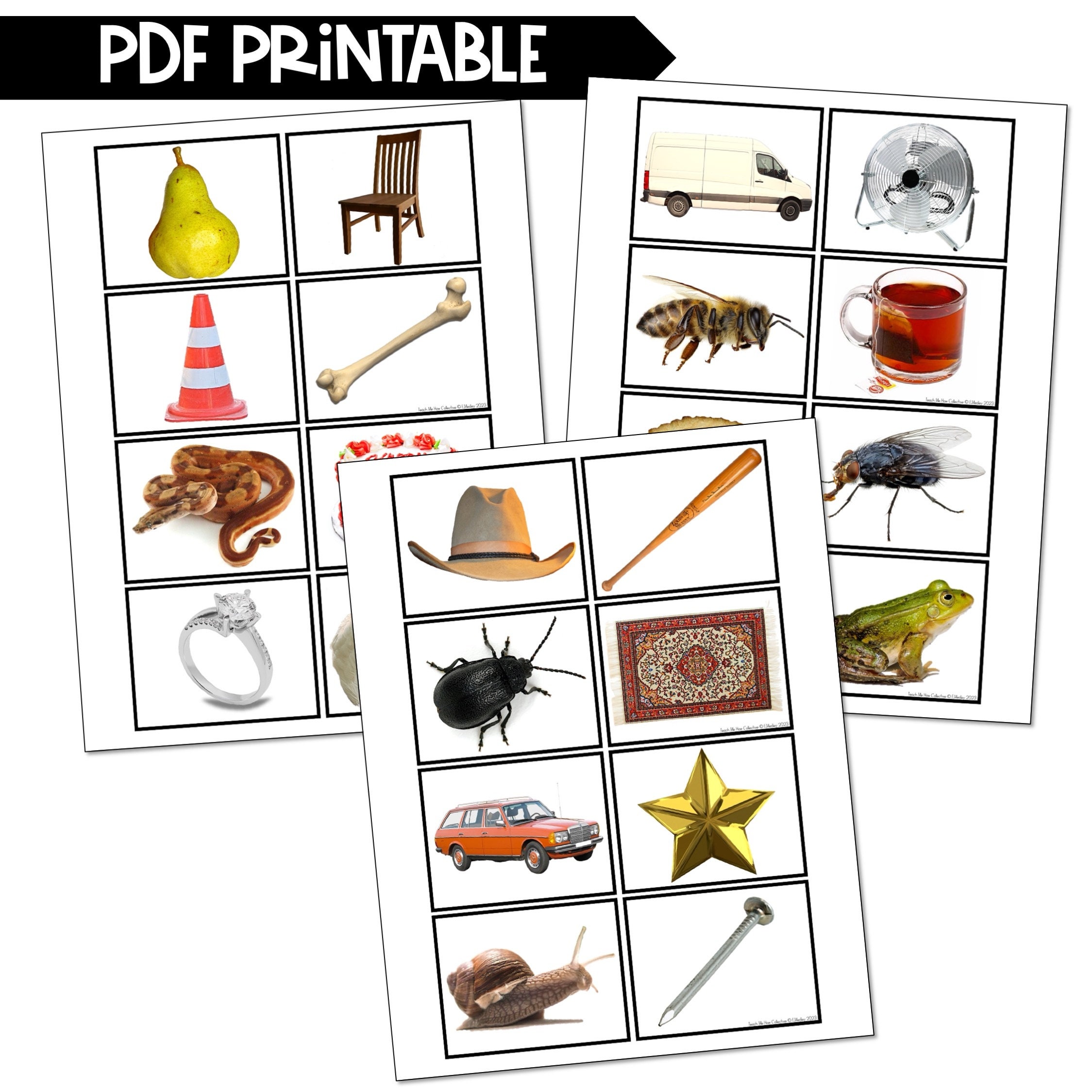 PRINTABLE Rhyming Match Mats & Picture Cards, Set 1, DIGITAL DOWNLOAD ...