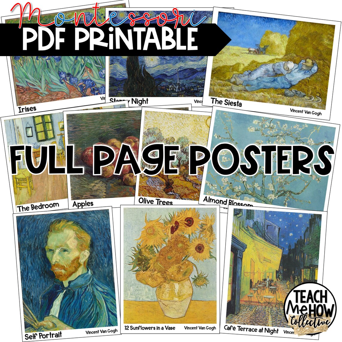 Fine Art Picture Cards & Posters: Vincent Van Gogh Montessori | Etsy