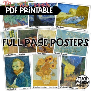 Fine Art Picture Cards & Posters: Vincent Van Gogh, Montessori 3 Part ...