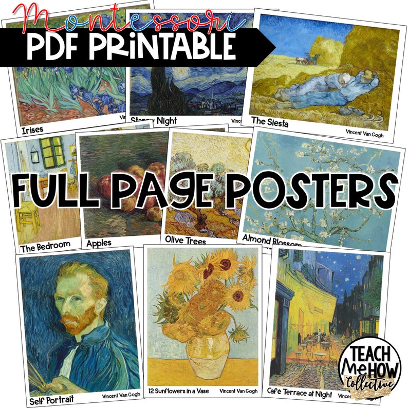 Fine Art Picture Cards & Posters: Vincent Van Gogh Montessori - Etsy