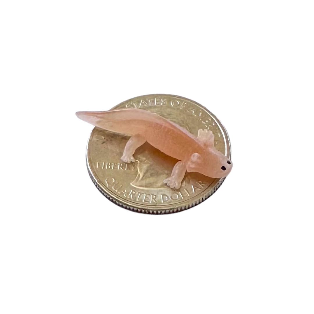 AXOLOTL Miniature, Tiny Amphibian Figurine, Salamander Mini, Montessori ...