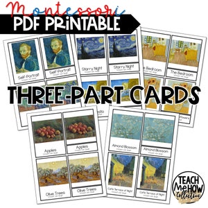 Fine Art Picture Cards & Posters: Vincent Van Gogh, Montessori 3 Part ...