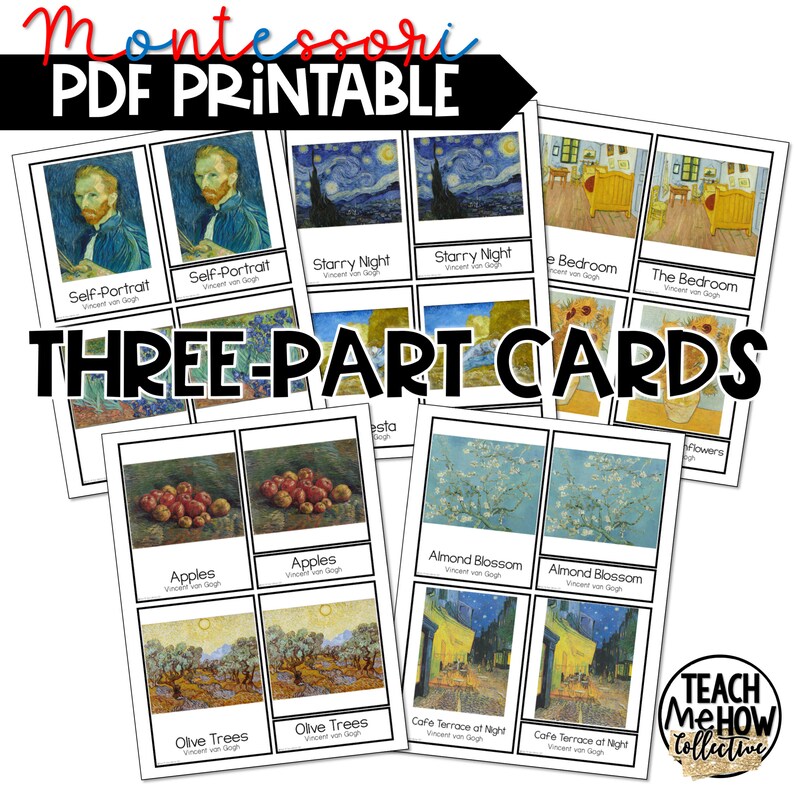 Fine Art Picture Cards & Posters: Vincent Van Gogh Montessori - Etsy