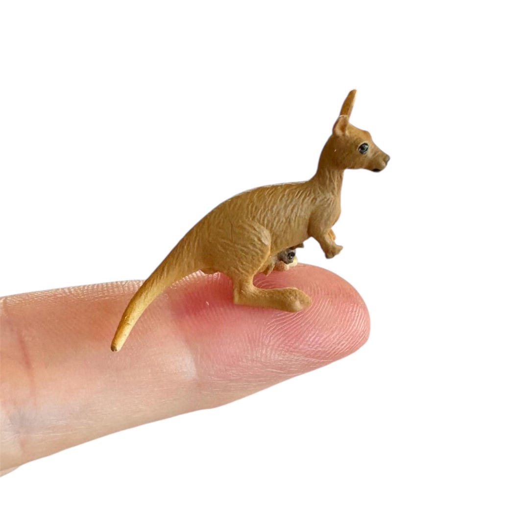 KANGAROO Miniature, Tiny Kangaroo Figurine, Australian Animal, Letter K ...