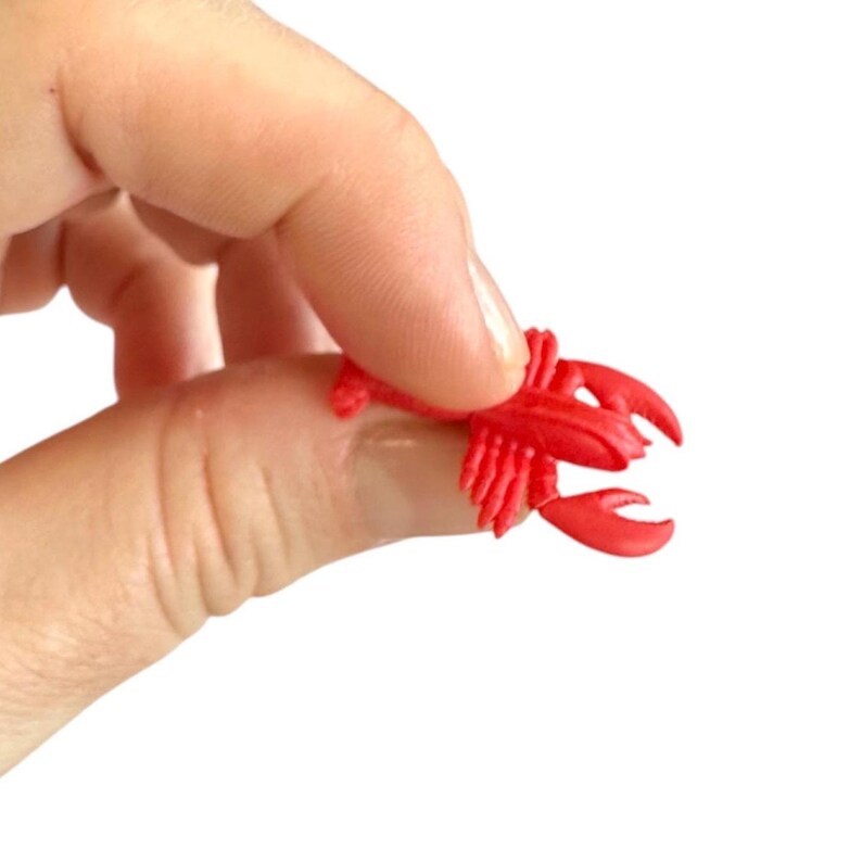 LOBSTER Miniature, Tiny Red Lobster Figurine, Ocean Animal, Letter L ...