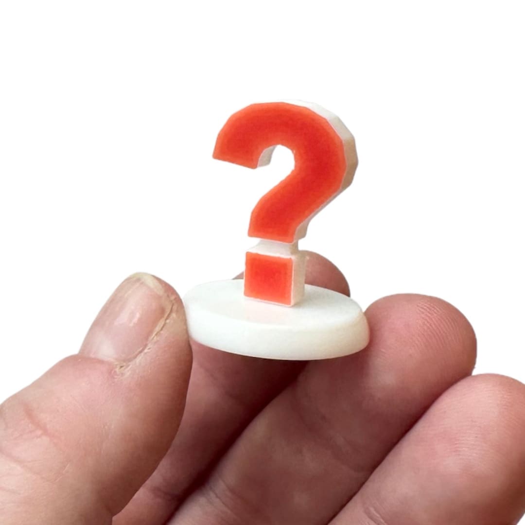 QUESTION MARK Miniature, 3D Printed Question Token, Letter Q ...