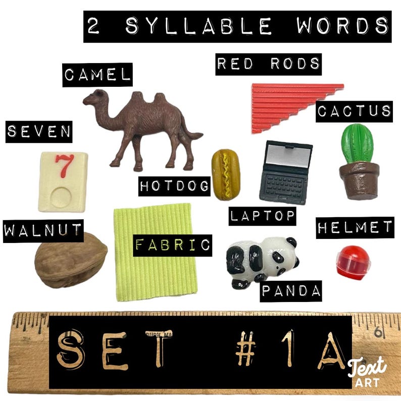 Montessori Phonetic Language Object Sets, Blue Series Miniatures, 10 ...