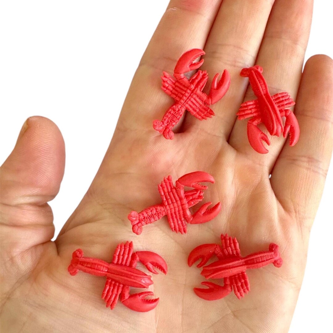 LOBSTER Miniature, Tiny Red Lobster Figurine, Ocean Animal, Letter L ...