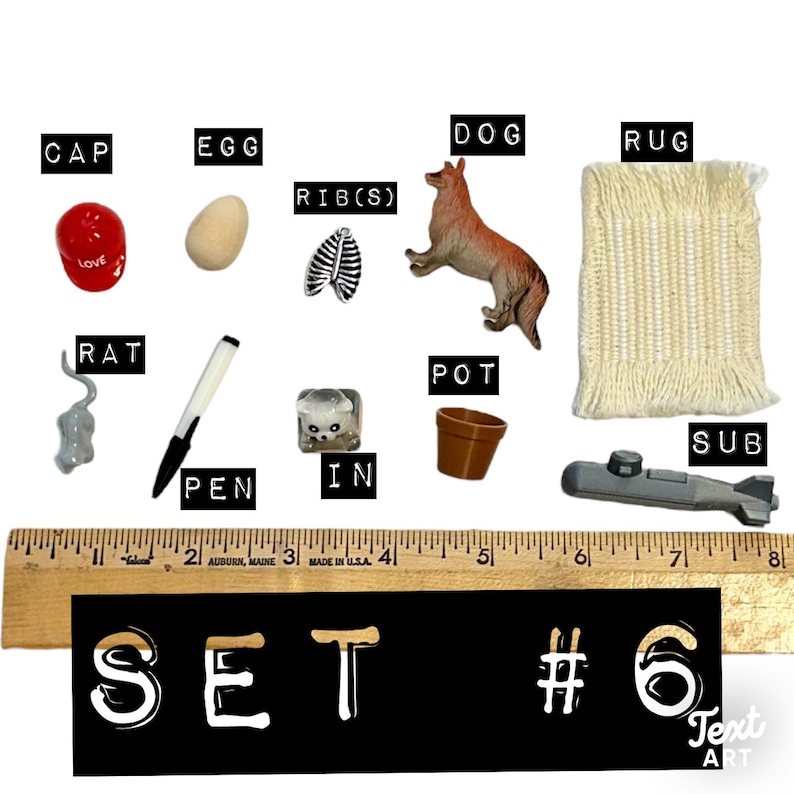 Montessori CVC Language Object Sets, Pink Series Miniatures, 10 Objects ...