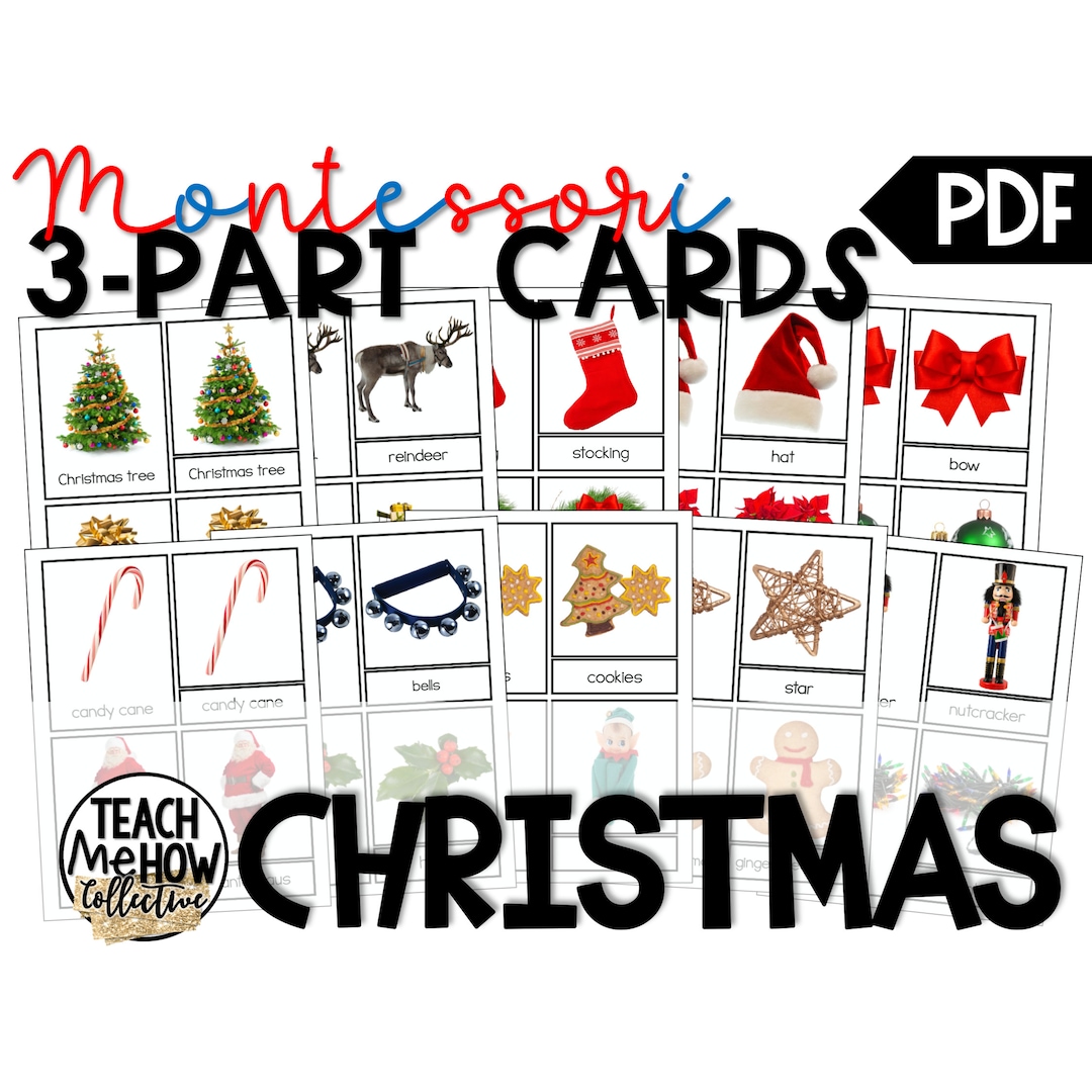 CHRISTMAS Holiday Photo Flashcards, Secular Christmas, Montessori Style ...