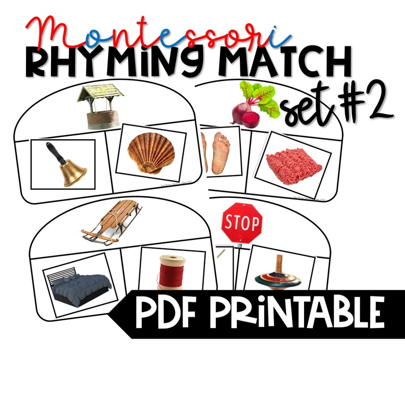 PRINTABLE Rhyming Match Mats & Picture Cards Set 2 DIGITAL - Etsy