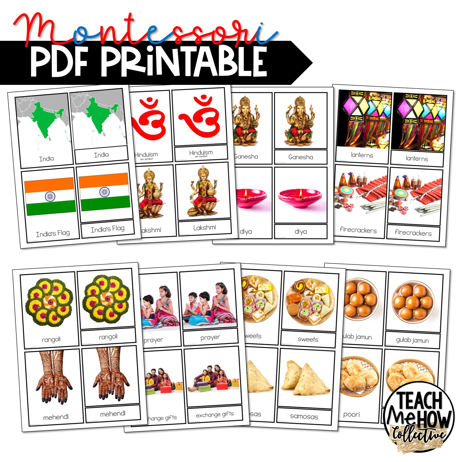 DIWALI Festival of Lights Flashcards, Holidays Around the World ...