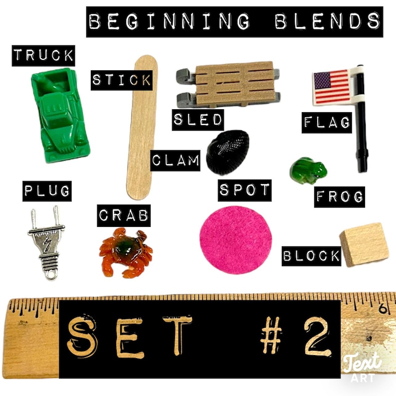 Montessori Phonetic Language Object Sets, Blue Series Miniatures, 10 ...