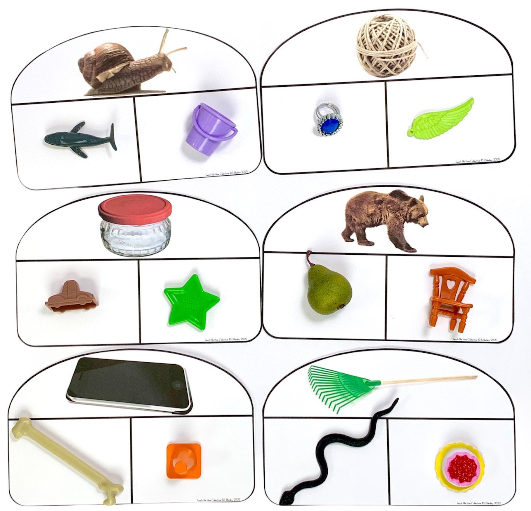 Rhyming Match Mats & REAL Objects Set 1 Learning Activity | Etsy