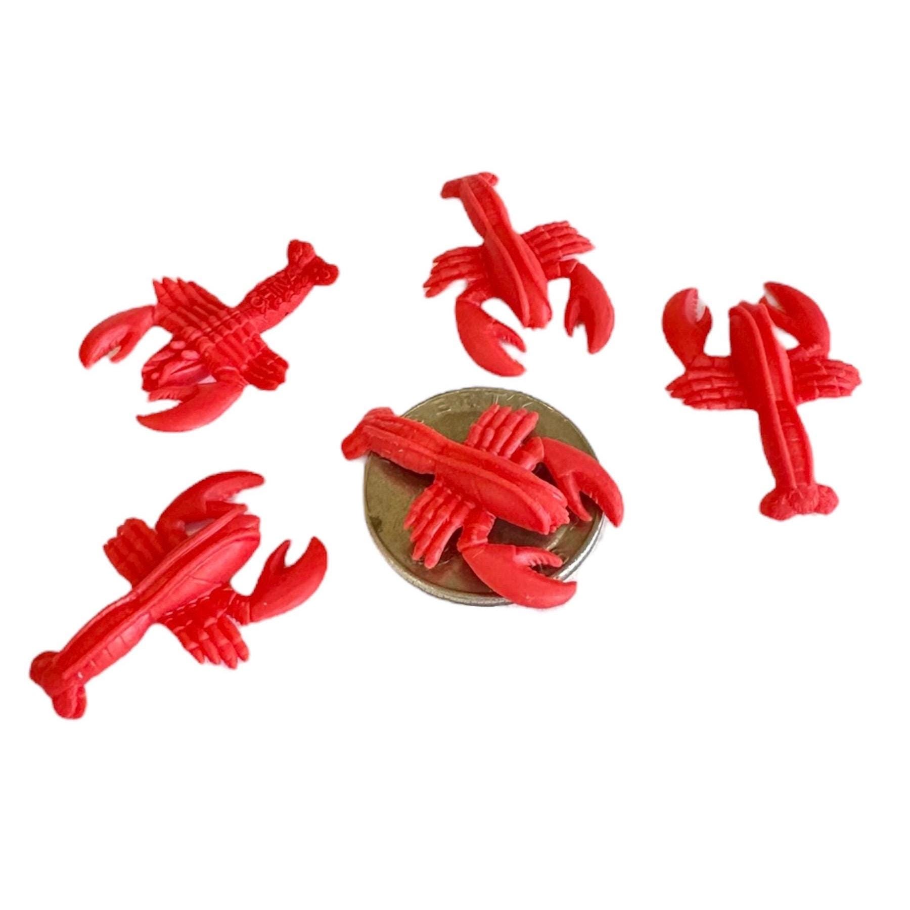 LOBSTER Miniature, Tiny Red Lobster Figurine, Ocean Animal, Letter L ...