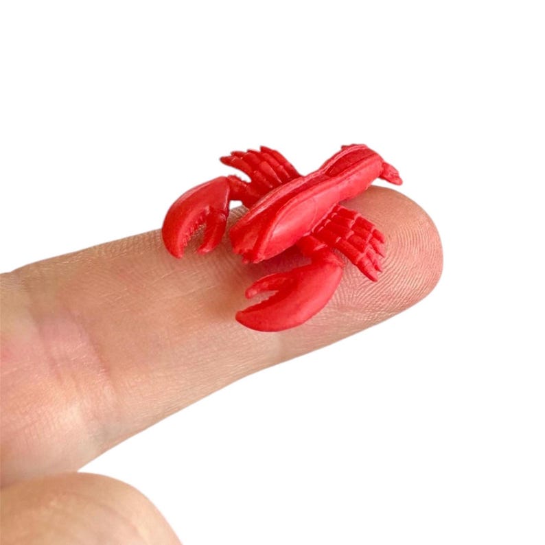 LOBSTER Miniature, Tiny Red Lobster Figurine, Ocean Animal, Letter L ...