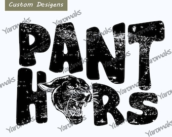Panthers Team Distressed Digital Design Png for T-shirts. Panther ...
