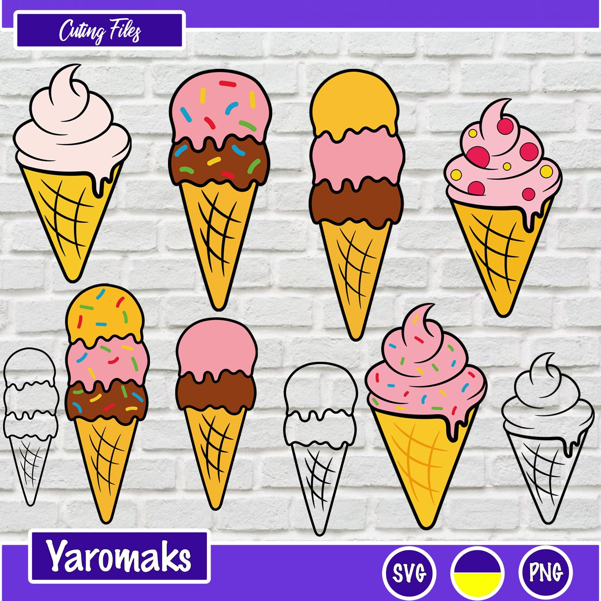 10 Ice Cream SVG for Cricut Ice Cream SVG Bundle Ice Cream - Etsy Canada