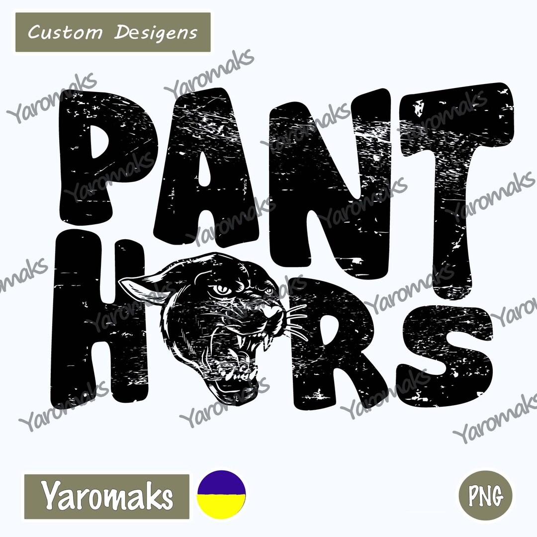 Panthers Png. Panther Team Distressed Digital Design Png for T-shirts ...