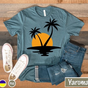 Sunset SVG PNG Vacation by the Sea Design Svg Sublimation | Etsy