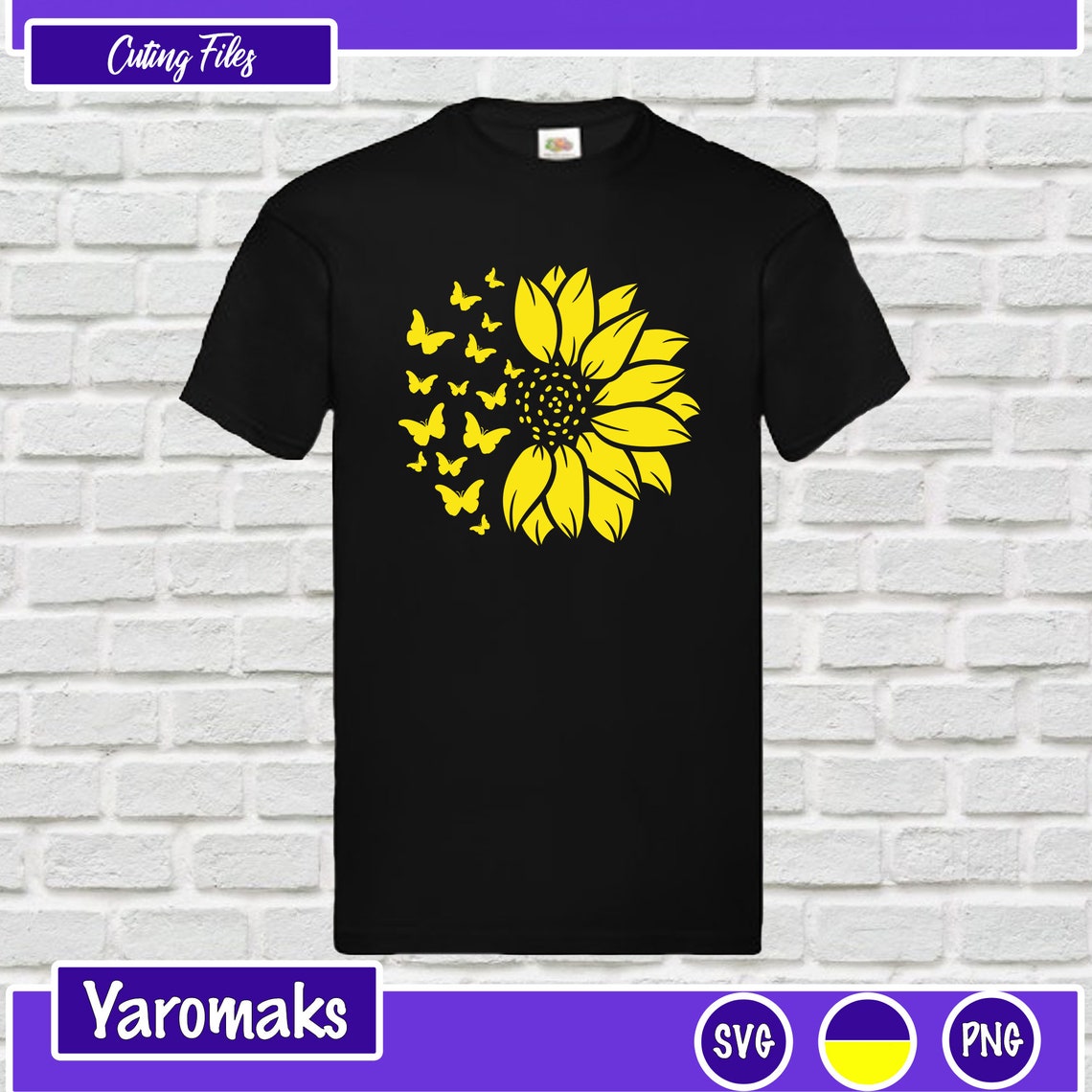 Sunflower Butterfly Svg Sunflower Vector Clipart Digital - Etsy