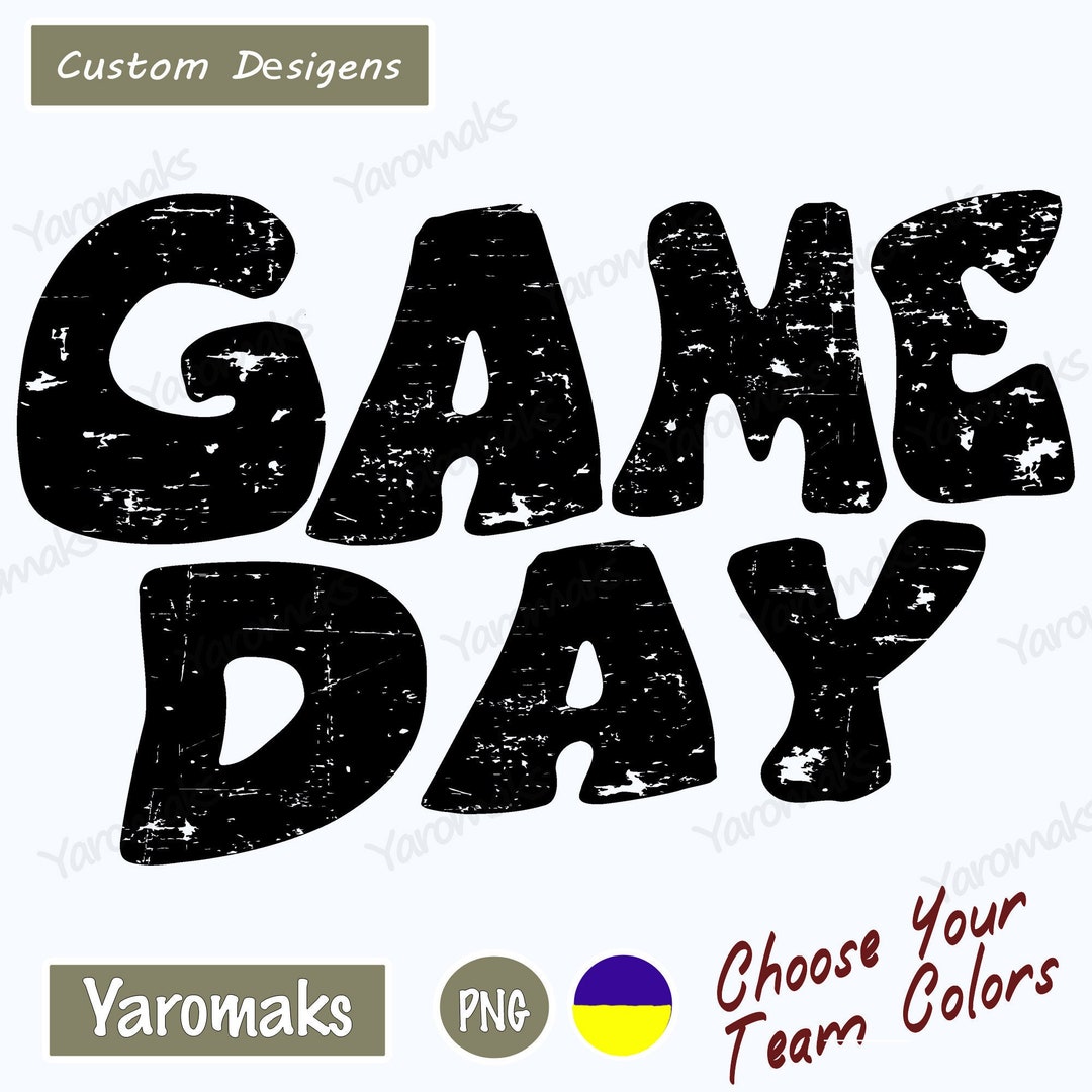 Distressed Game Day Digital Sublimation Design Png for for T-shirts ...