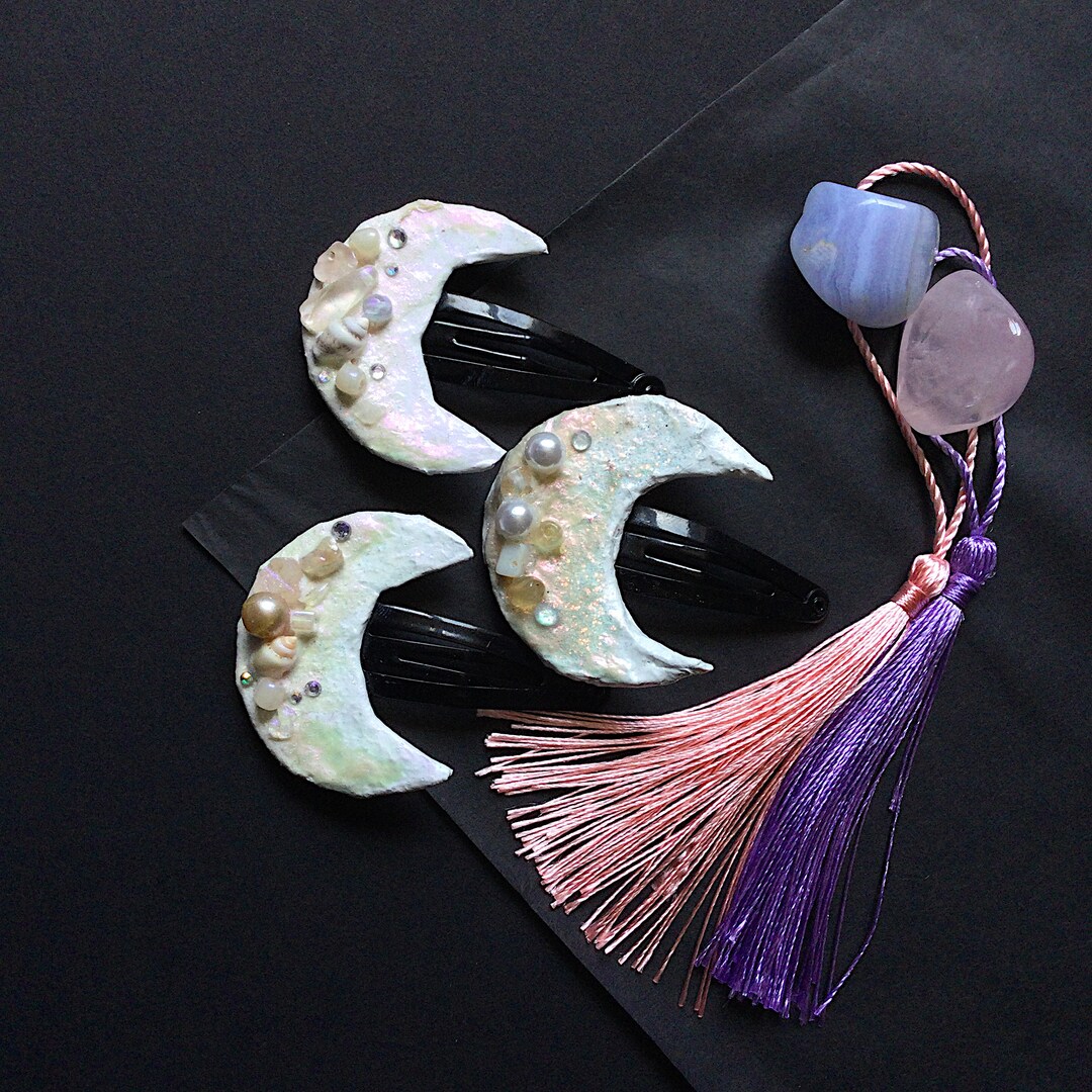 Magical Witchy Crescent Moon Hair Clip Gothic Hair Decoration Luna ...