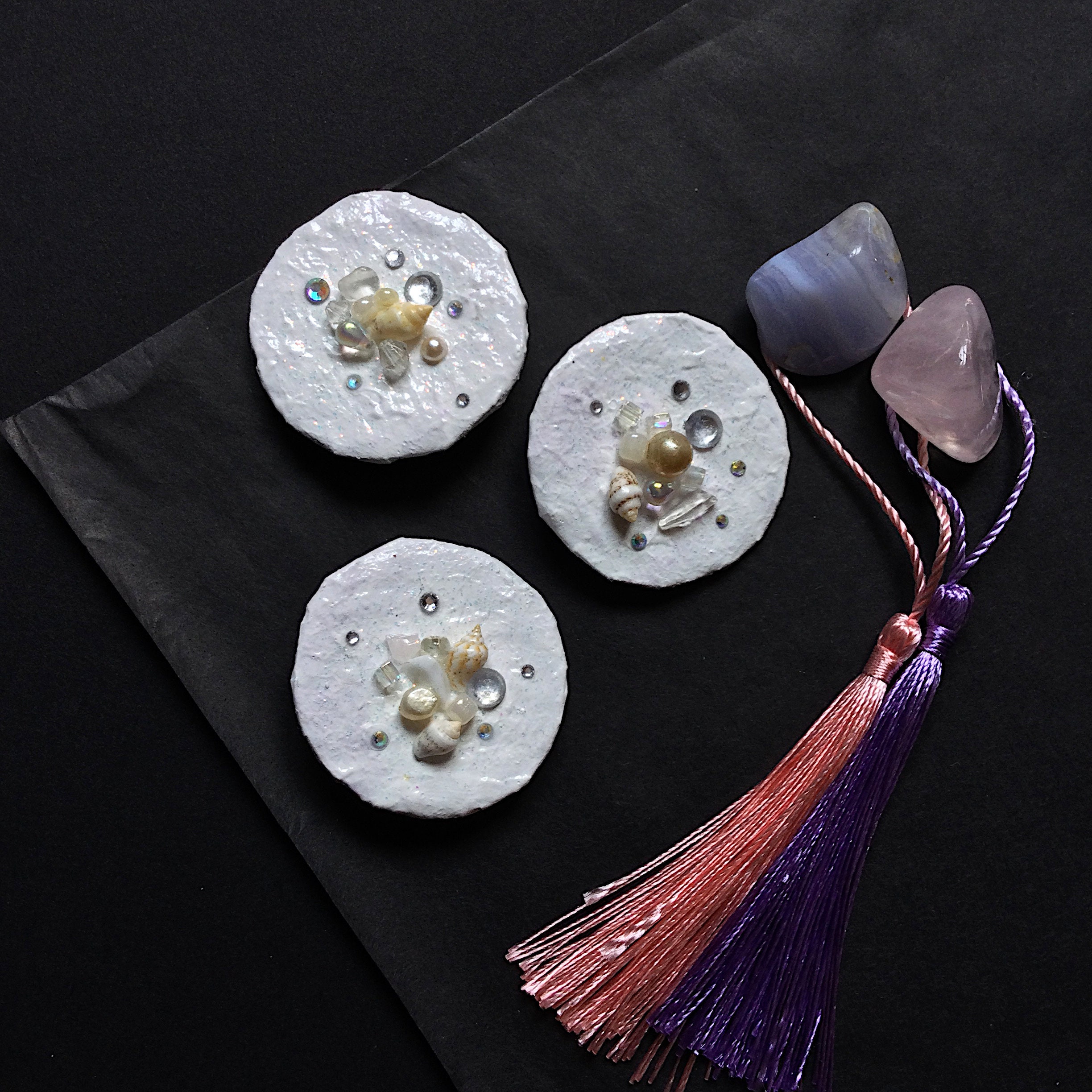 White Abstract Full Moon Badge Pastel Goth Accessory Witchy Style ...